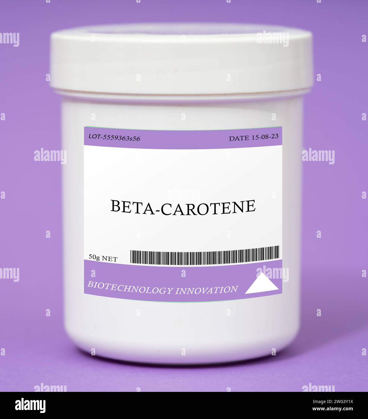 Container of beta-carotene Stock Photo - Alamy