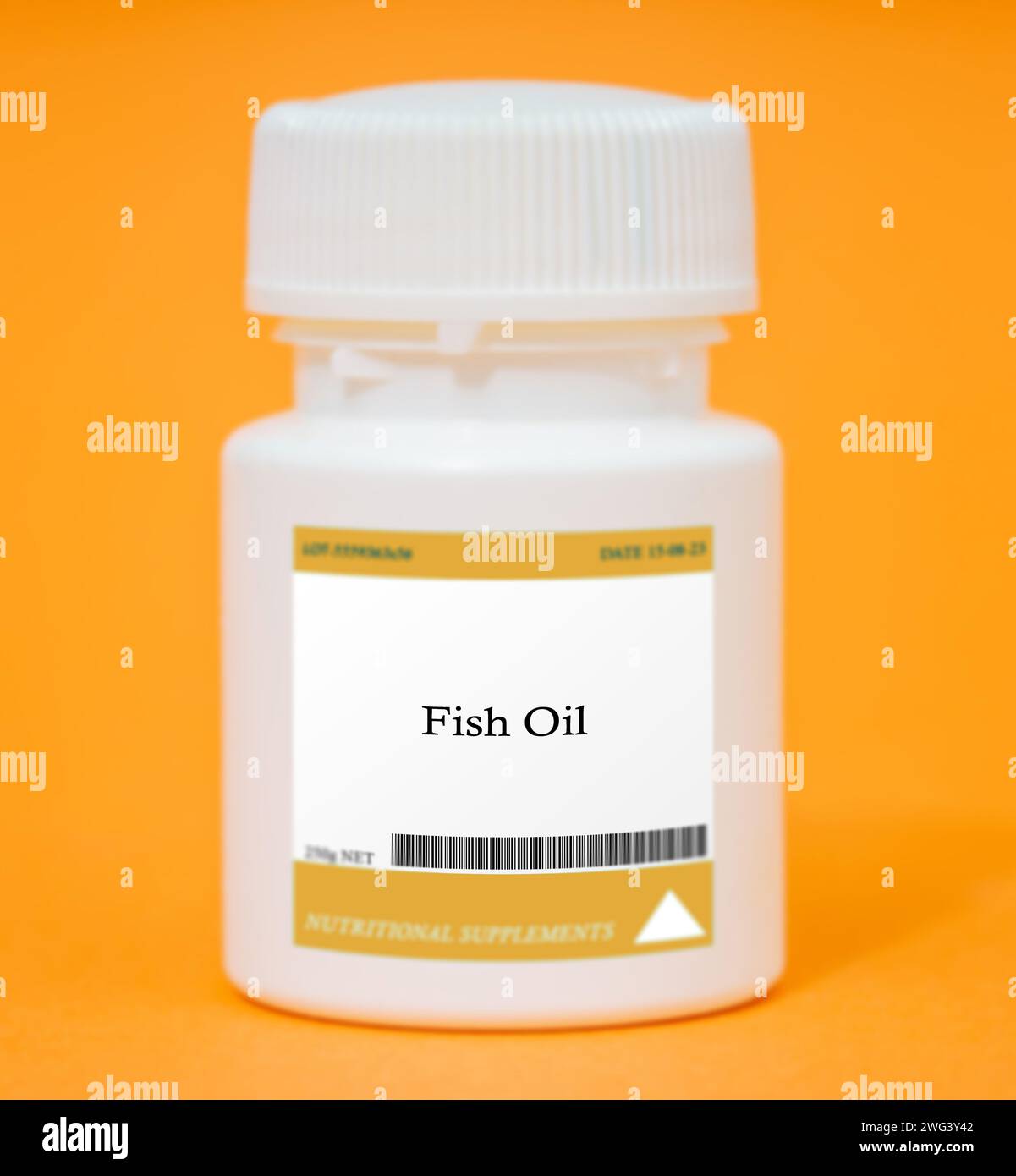 Container of fish oil Stock Photo - Alamy