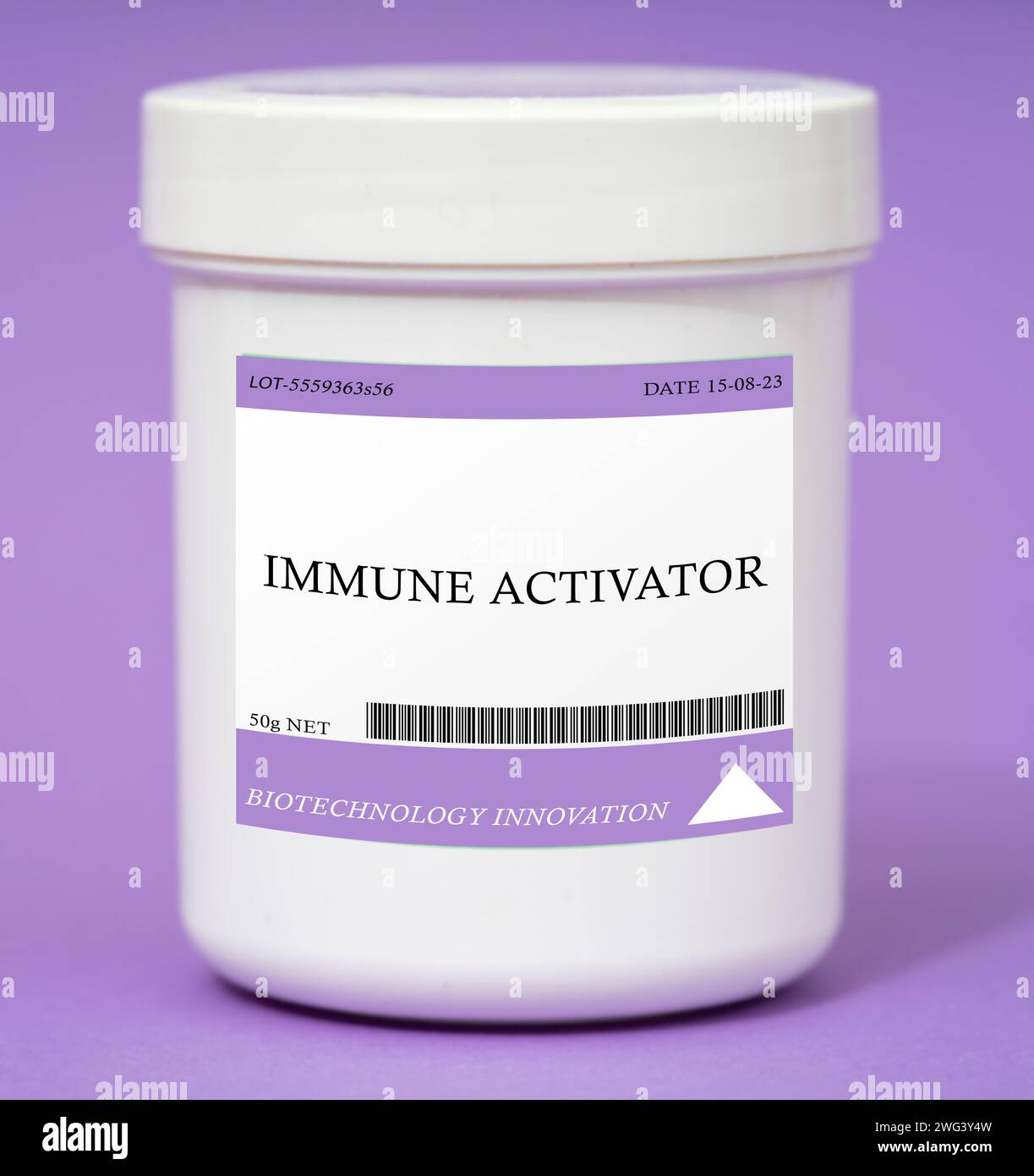 Container of immune activator Stock Photo - Alamy