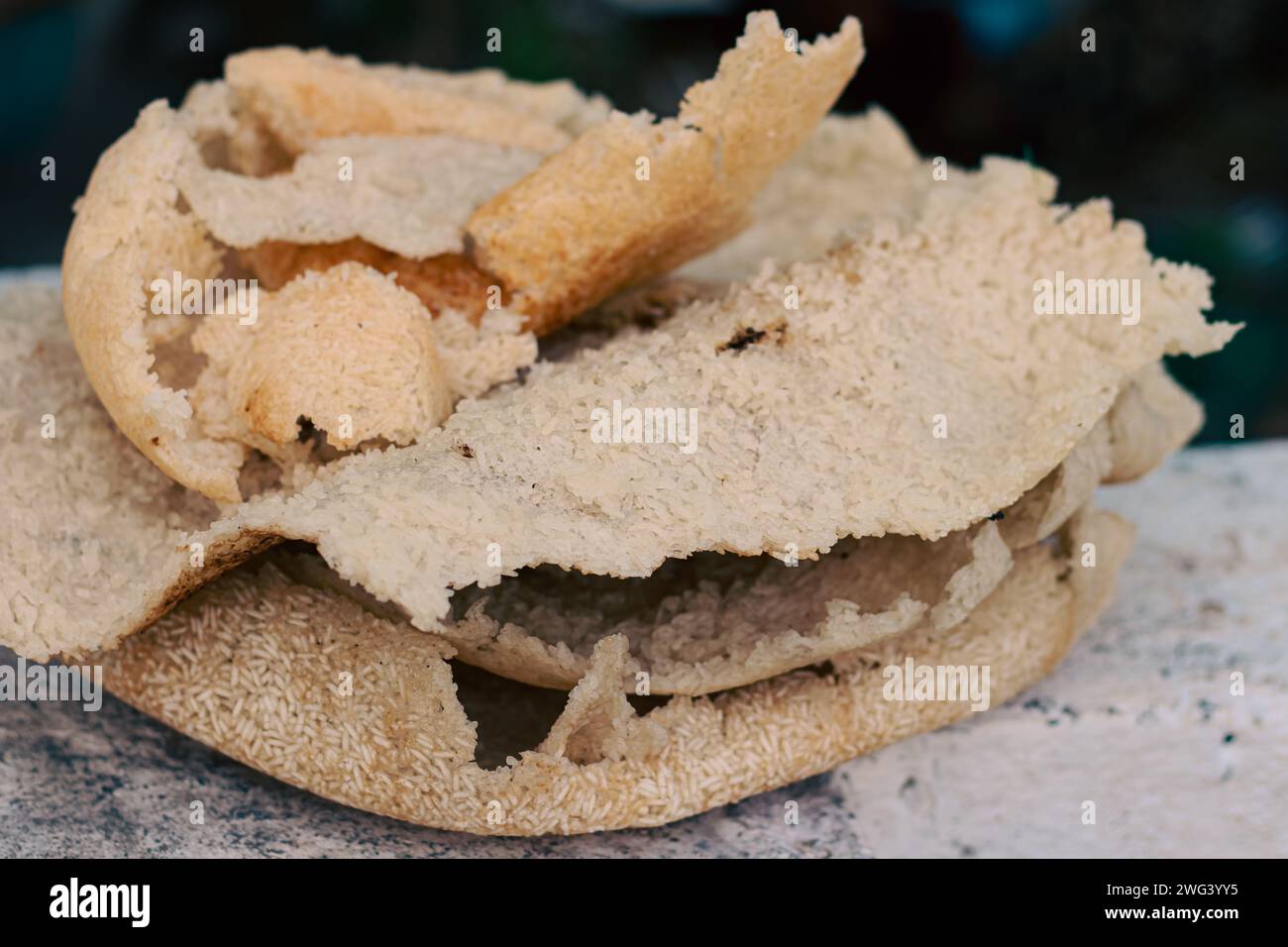 Stack of scorched rice or dukot, an authentic local pinoy of Filipino ...
