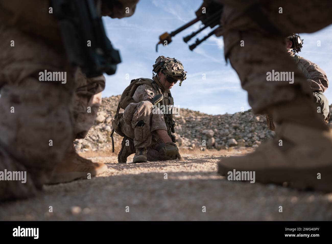 U.S. Marine Corps Sgt. Jonas Hill, a team leader with Kilo Company, 3rd ...