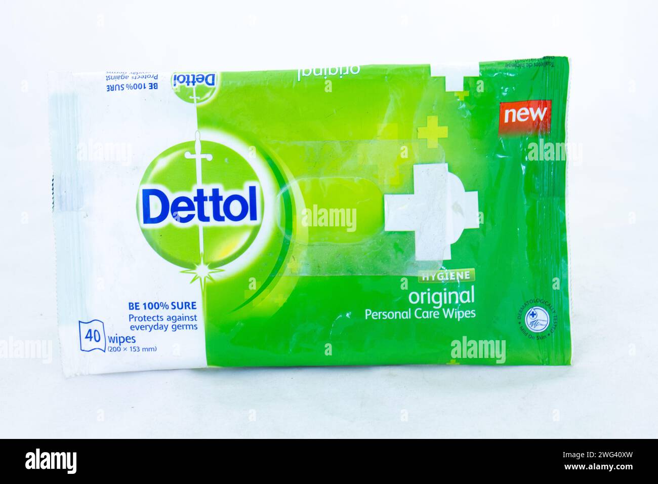 Johannesburg, South Africa - a packet of Dettol personal care wipes ...