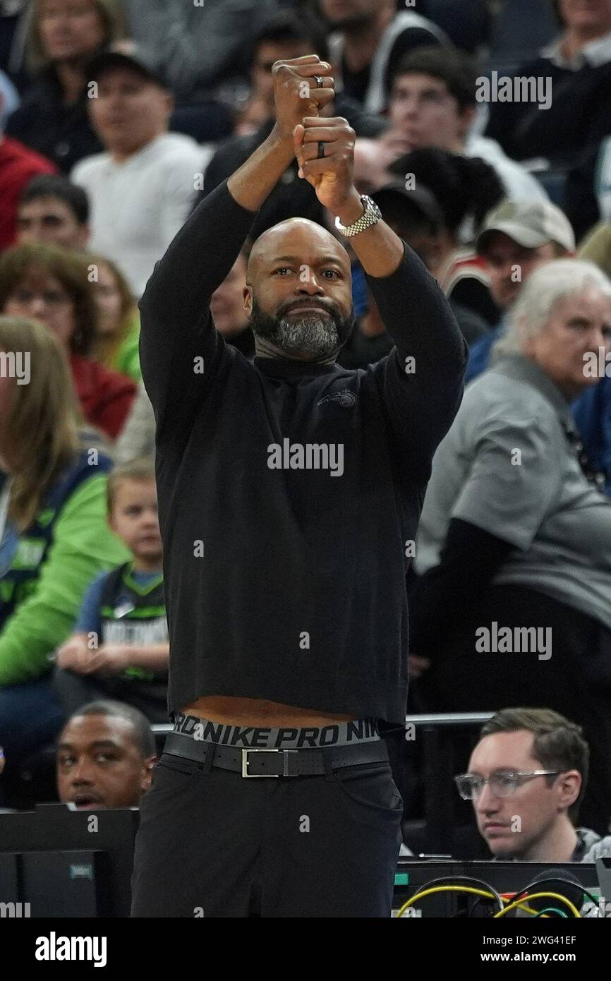 Orlando Magic head coach Jamahl Mosley gestures during the second half ...