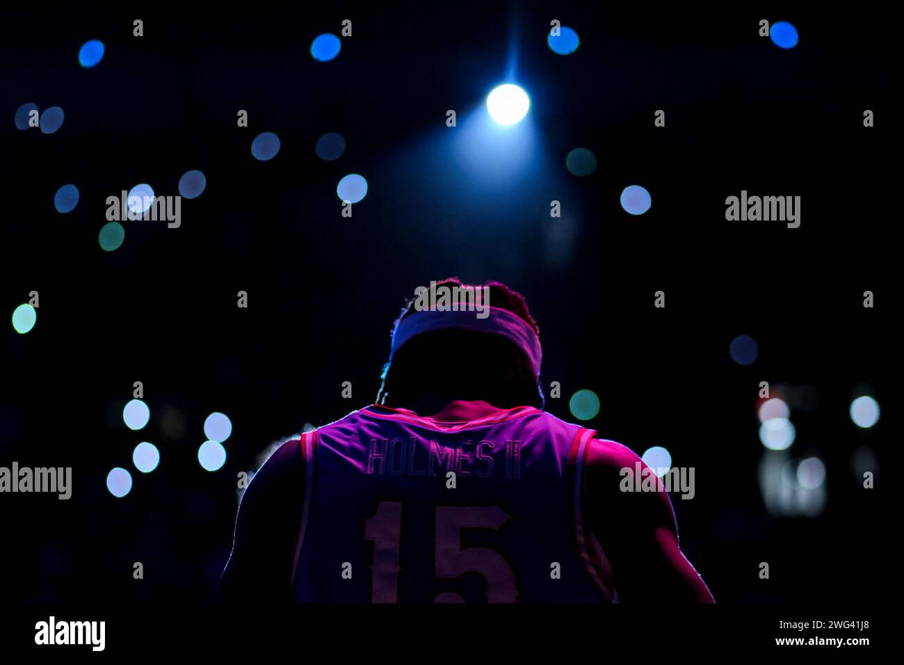 Dayton forward DaRon Holmes II stands on the court during player ...