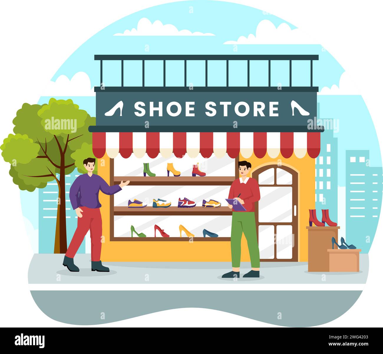 Shoe Store Vector Illustration with New Collection Men or Women Various ...