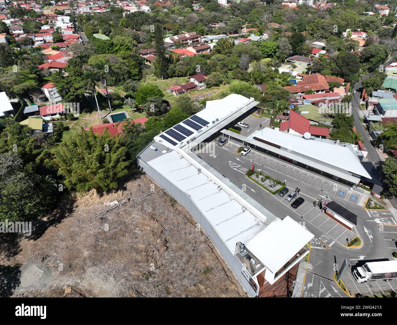 Aerial View of Escazu with Plaza Atlantis and Barrio Maynard Stock ...