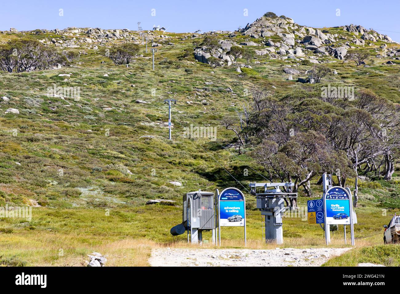 Perisher village ski snow resort in the Snowy Mountains, Kosciusko ...
