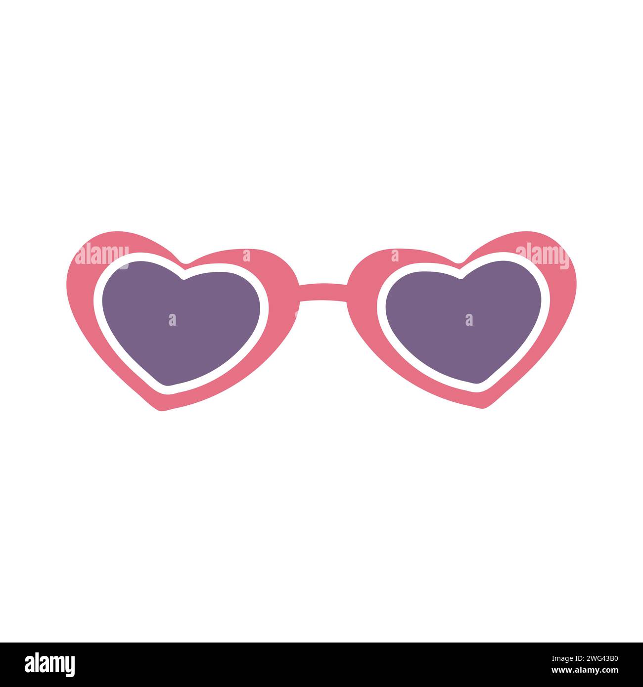Pink Heart Shaped Sunglasses With Violet Lenses Icon Vector ...