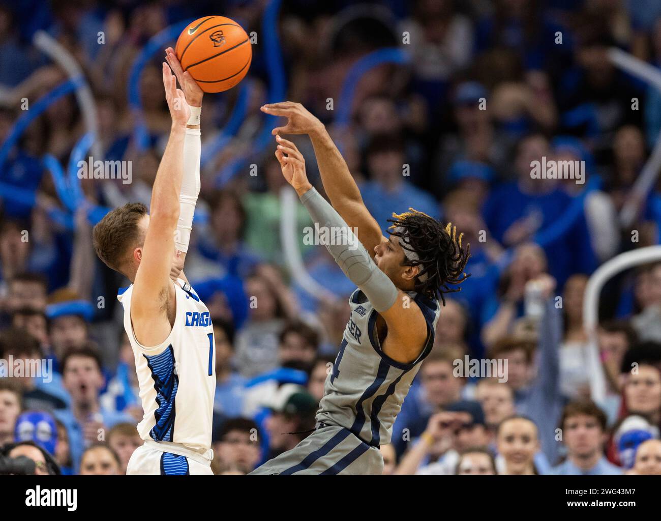 Creighton's Steven Ashworth (1) blocks a pass by Butler's DJ Davis (4 ...