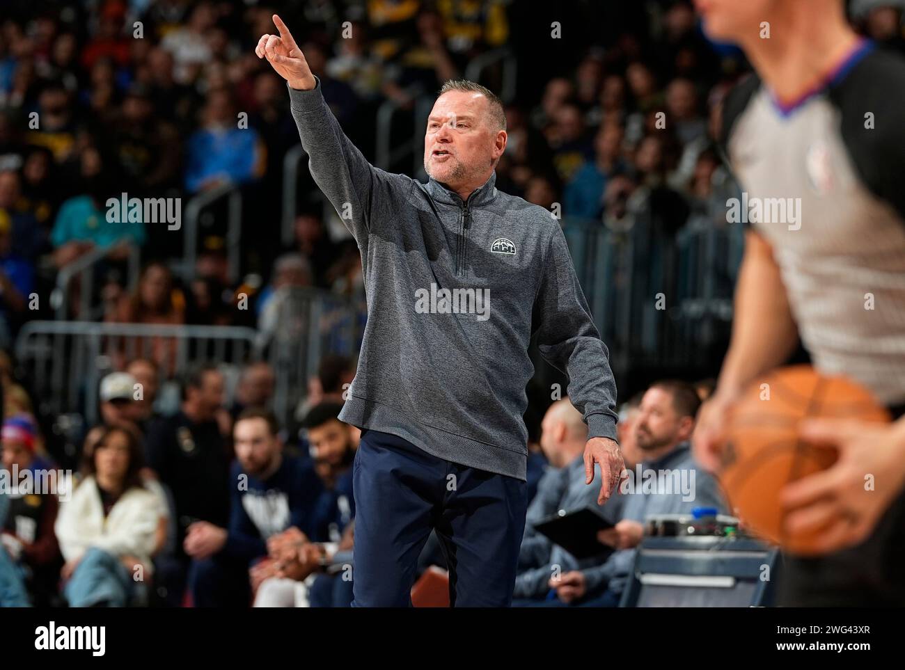 Denver Nuggets head coach Michael Malone directs his team against the ...