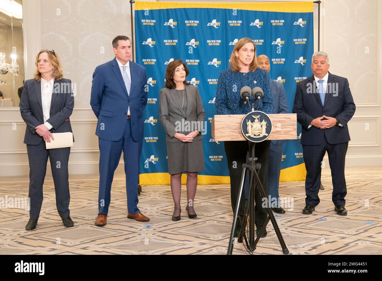New York, USA. 02nd Feb, 2024. Westchester County DA Mimi Rocah speaks ...