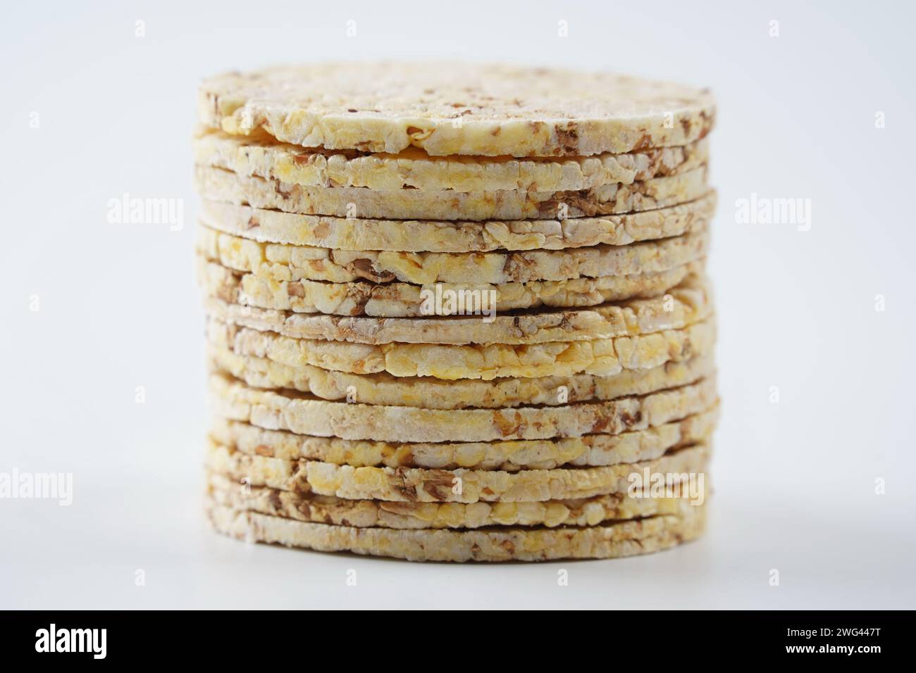 Thin corn cakes with sesame. Healthy food nutrition. Thin round corn ...