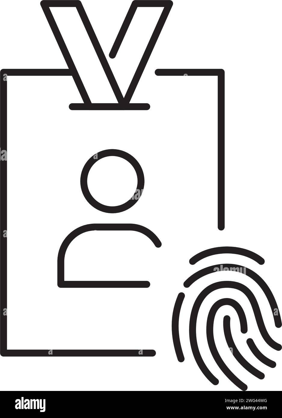 Biometric approval personal access id card. Pixel perfect icon Stock ...