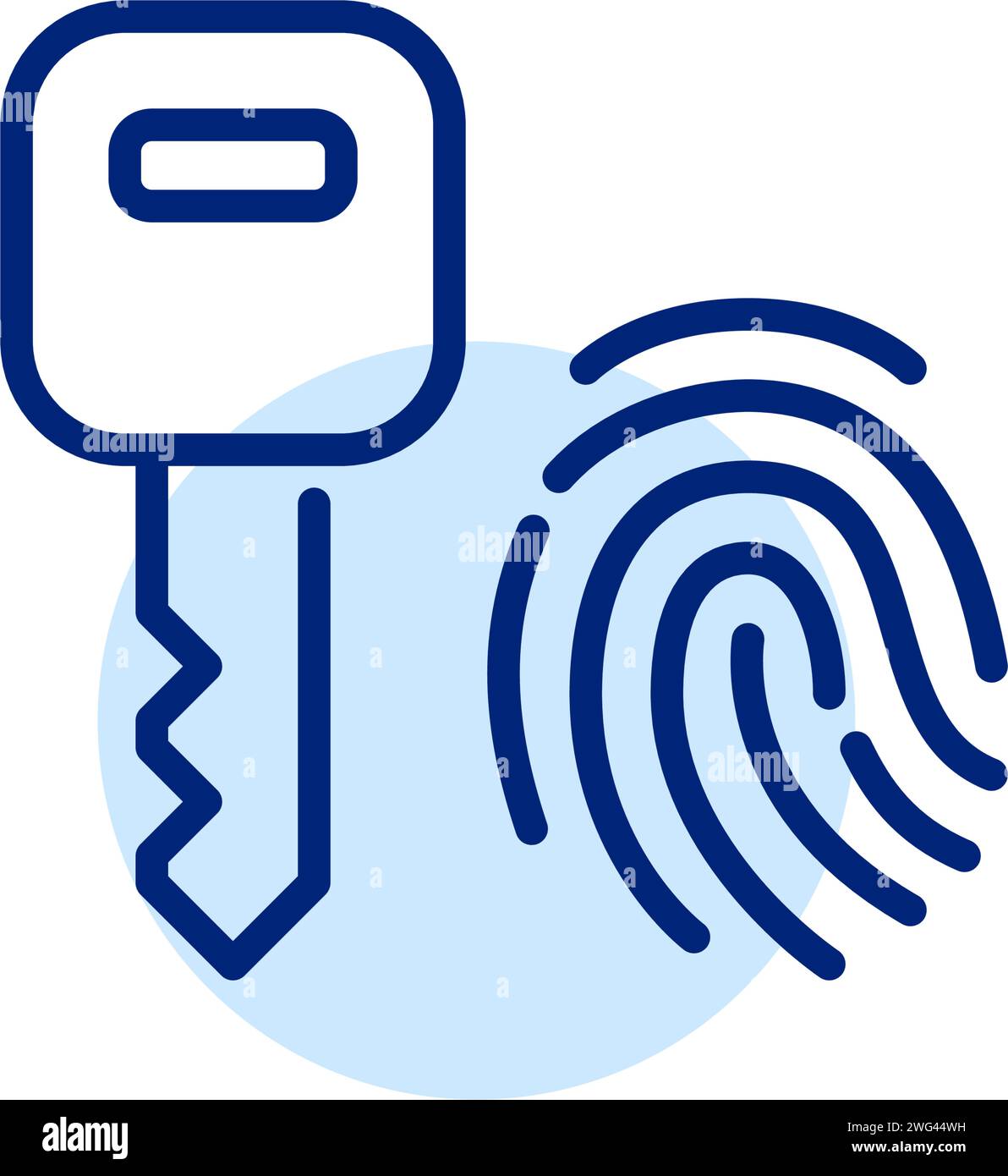 Key and fingerprint symbol. Secure biometrics access. Pixel perfect ...