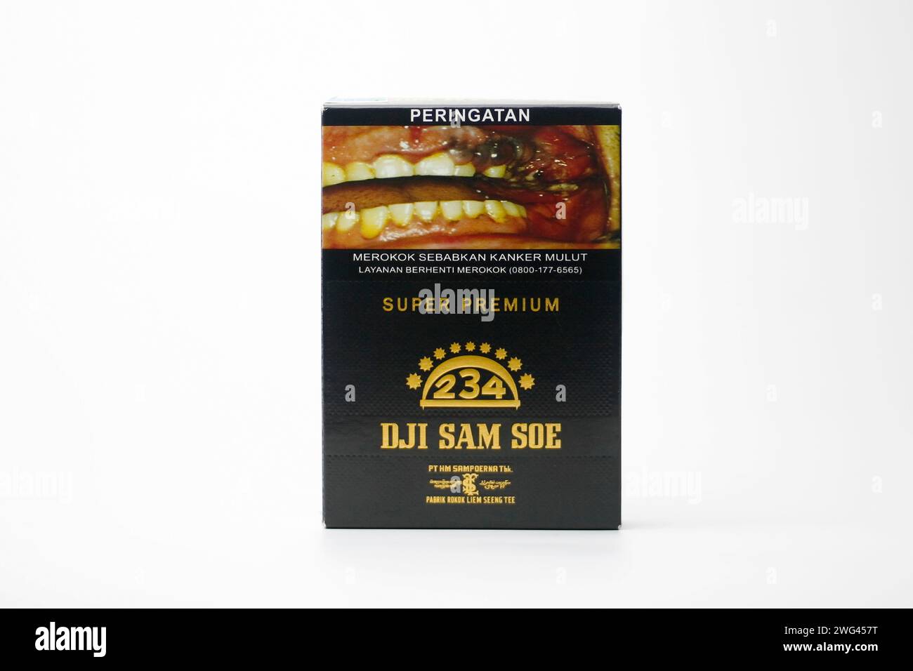 Pack of Sampoerna Dji Sam Soe Super Premium cigarettes isolated on ...