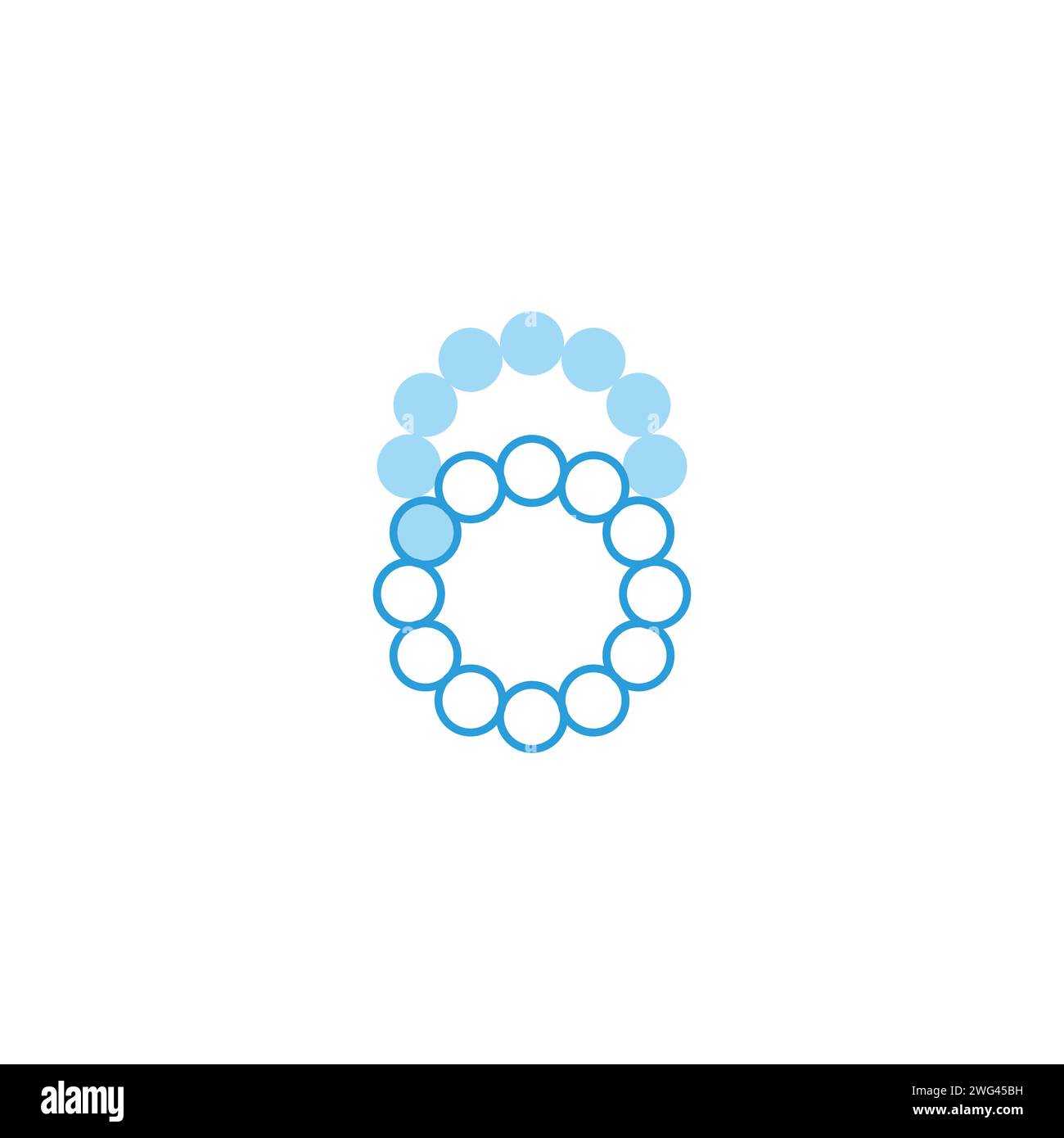 abstract number 6 circles dots geometric logo vector Stock Vector Image ...