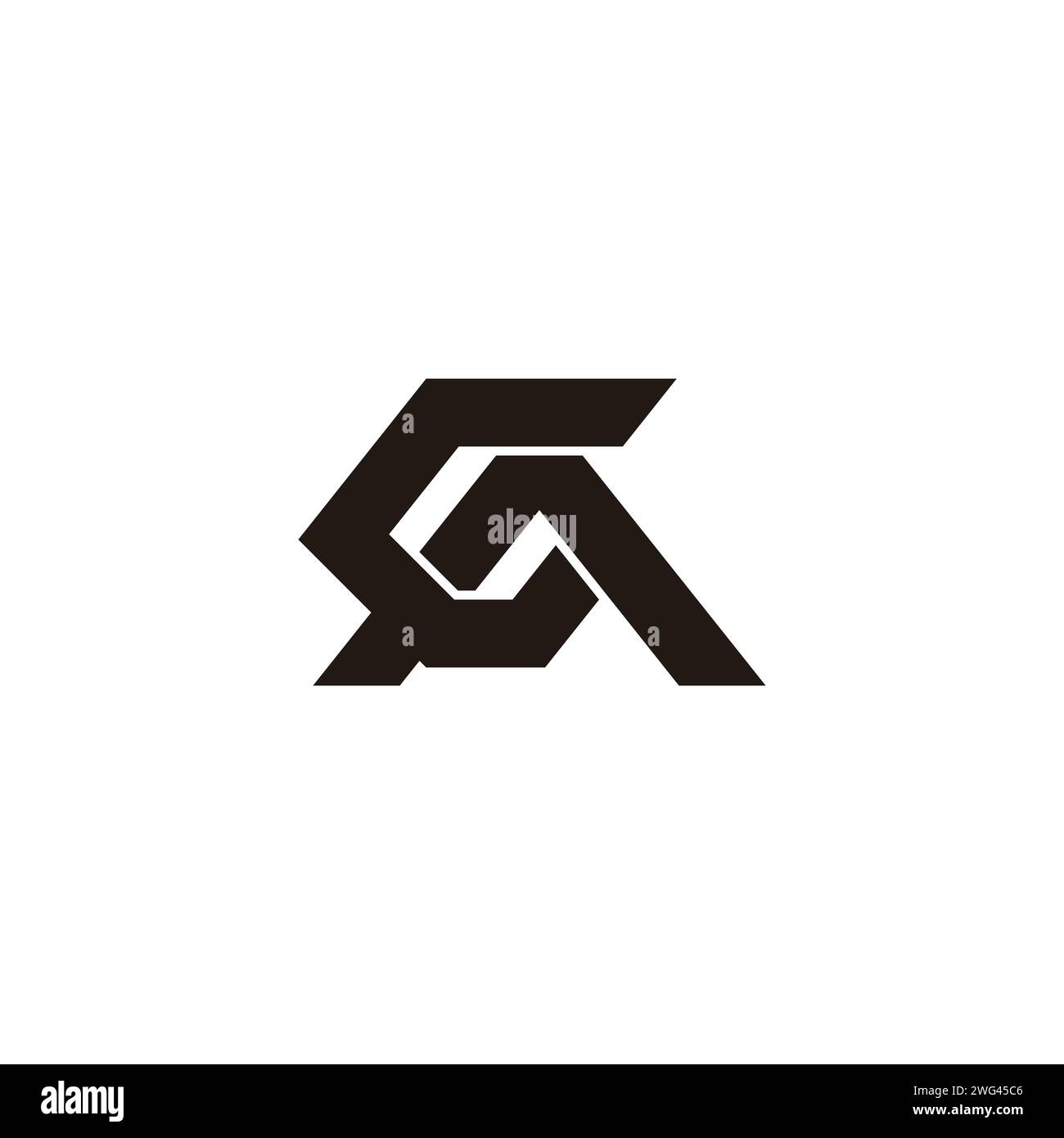 letter ca home simple geometric linked logo vector Stock Vector Image ...