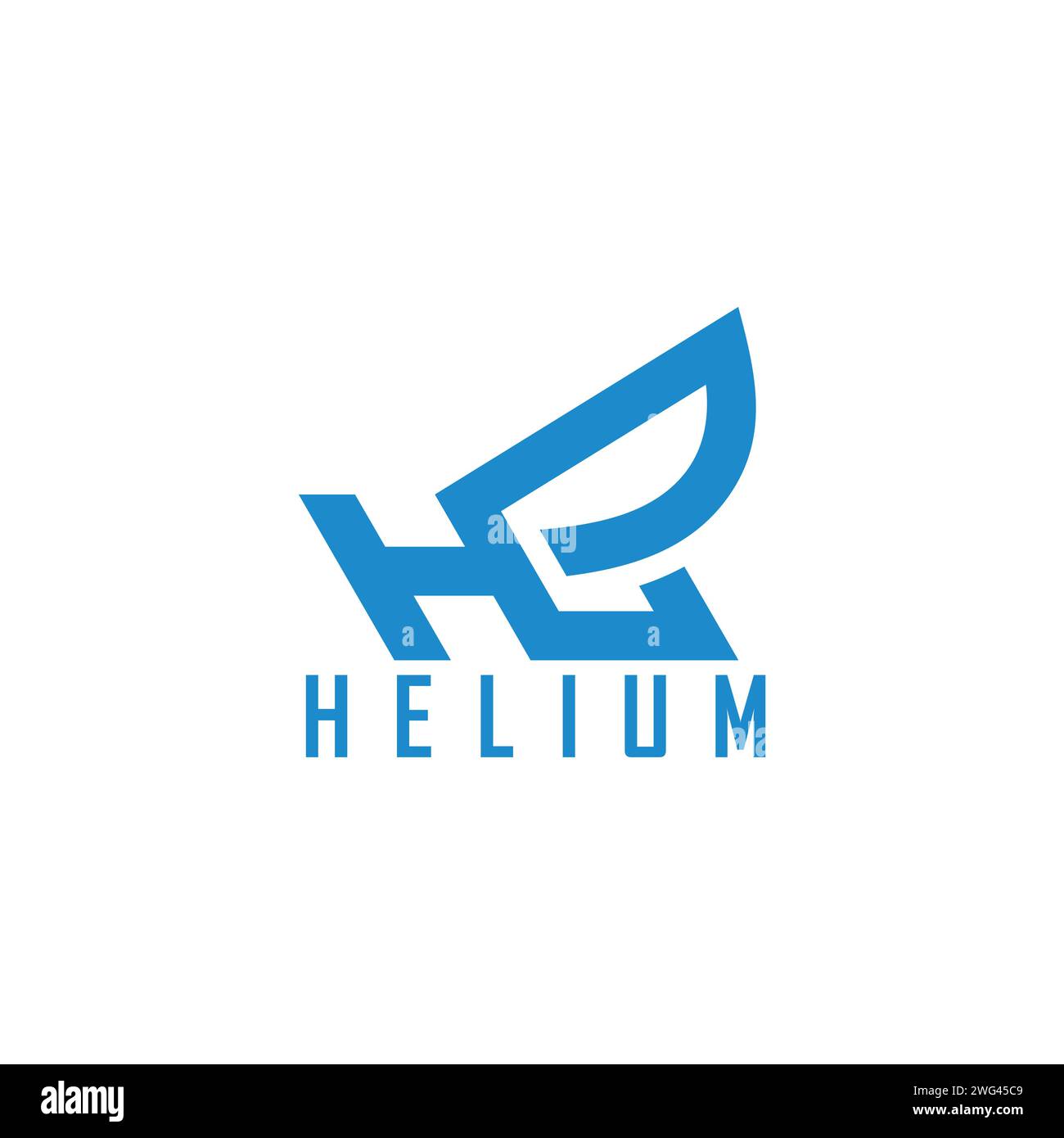 letter he blue helium geometric simple logo vector Stock Vector Image ...