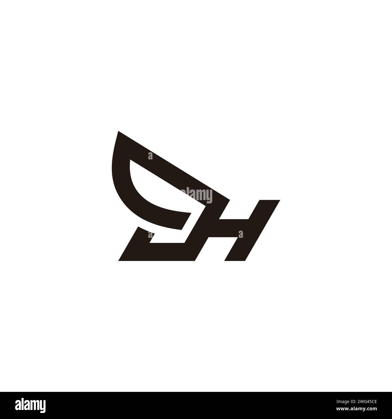 letter h simple wing geometric line logo vector Stock Vector Image ...