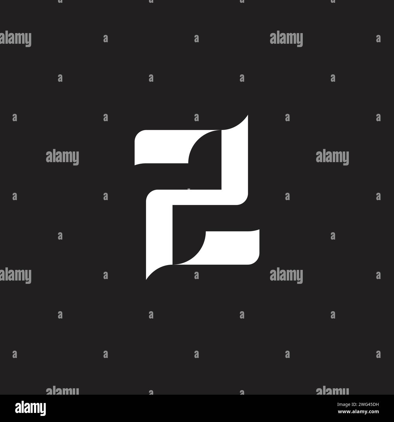 number 2 simple geometric paper design logo vector Stock Vector Image ...