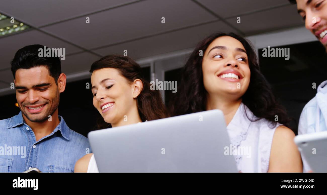 Diverse group business professionals collaborating hi-res stock ...