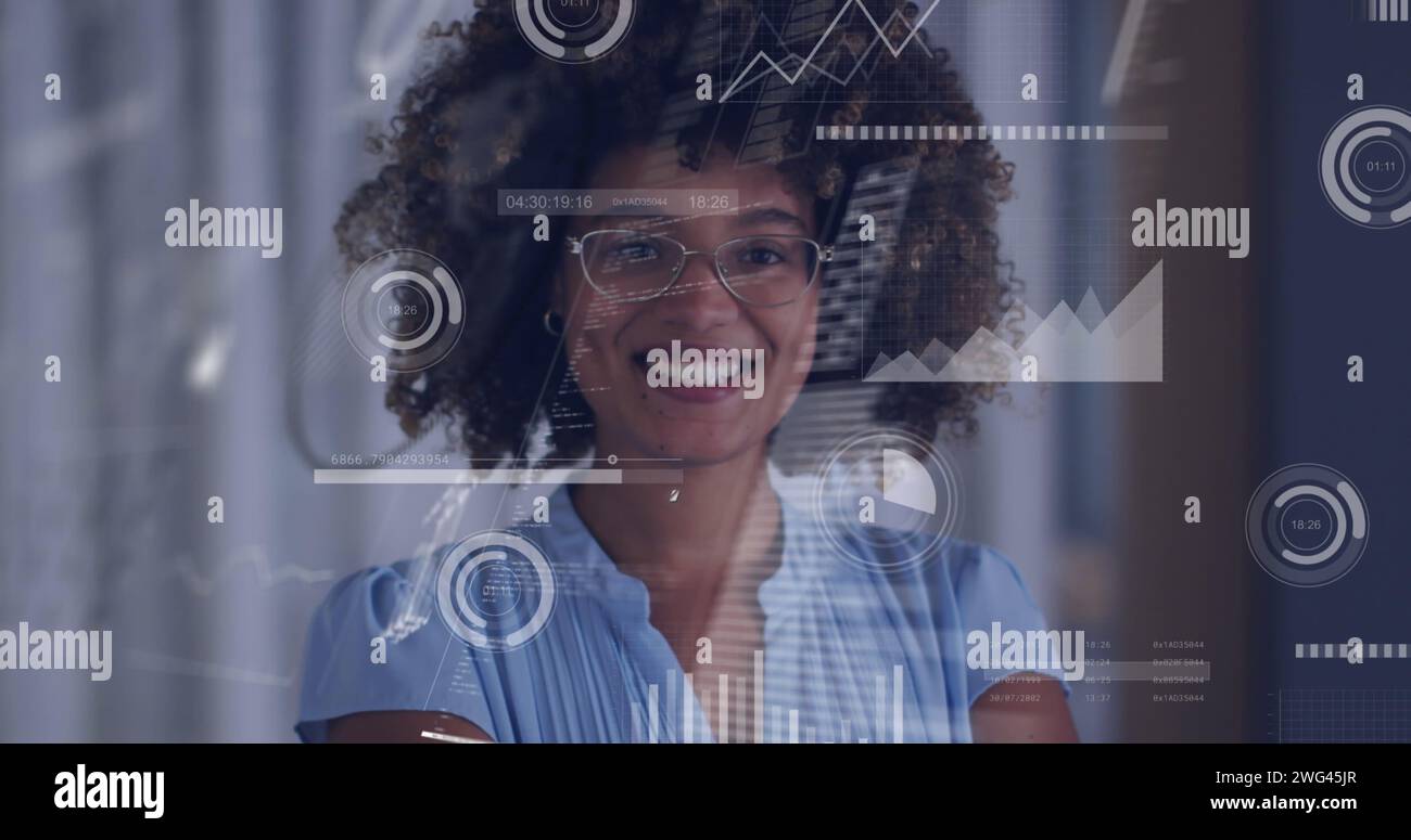Animation smiling african american woman hi-res stock photography and ...