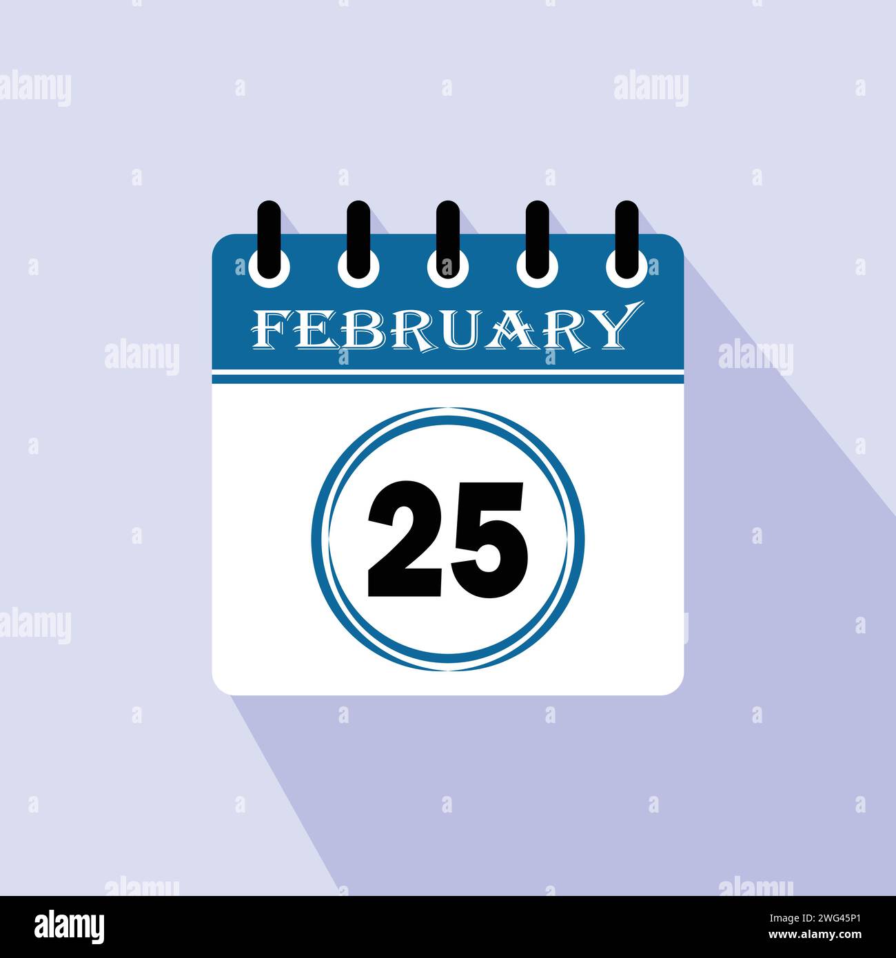 Icon calendar day - 25 February. 25th days of the month, vector ...