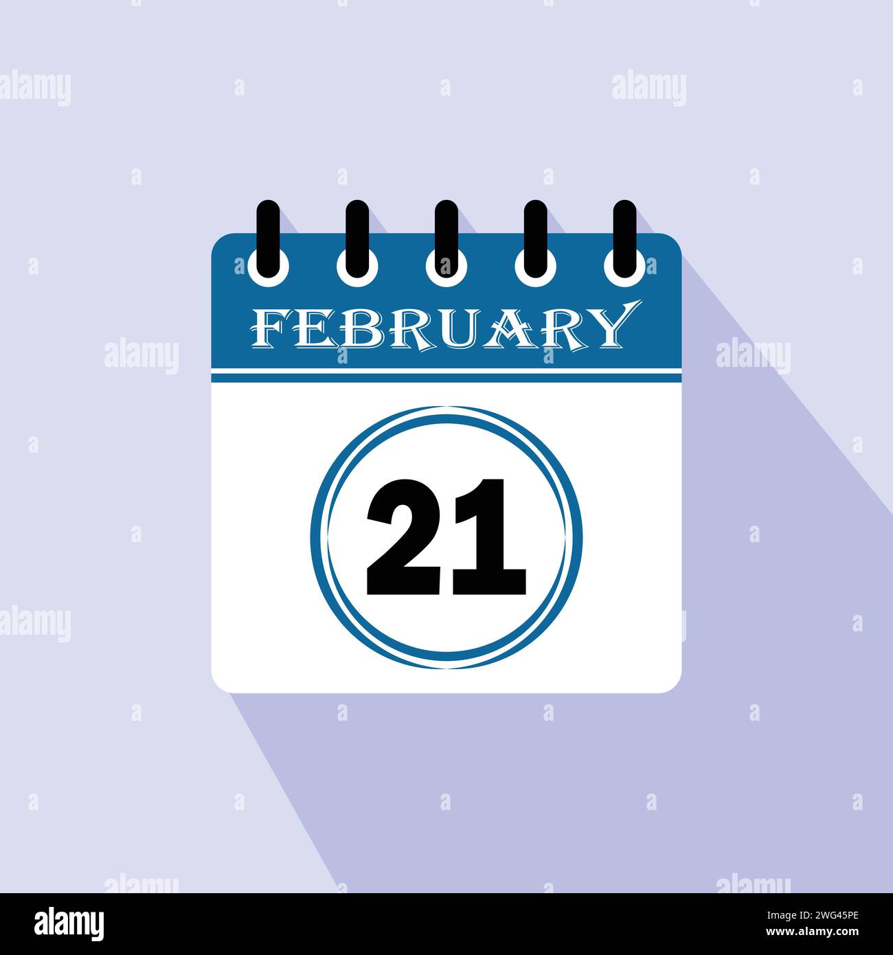 Icon calendar day - 21 February. 21th days of the month, vector ...