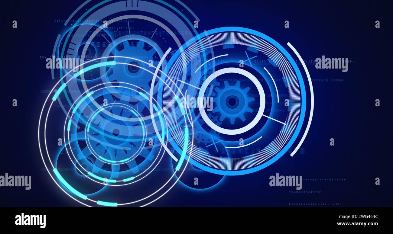 Image of scopes scanning and data processing over digital screen Stock Photo - Alamy
