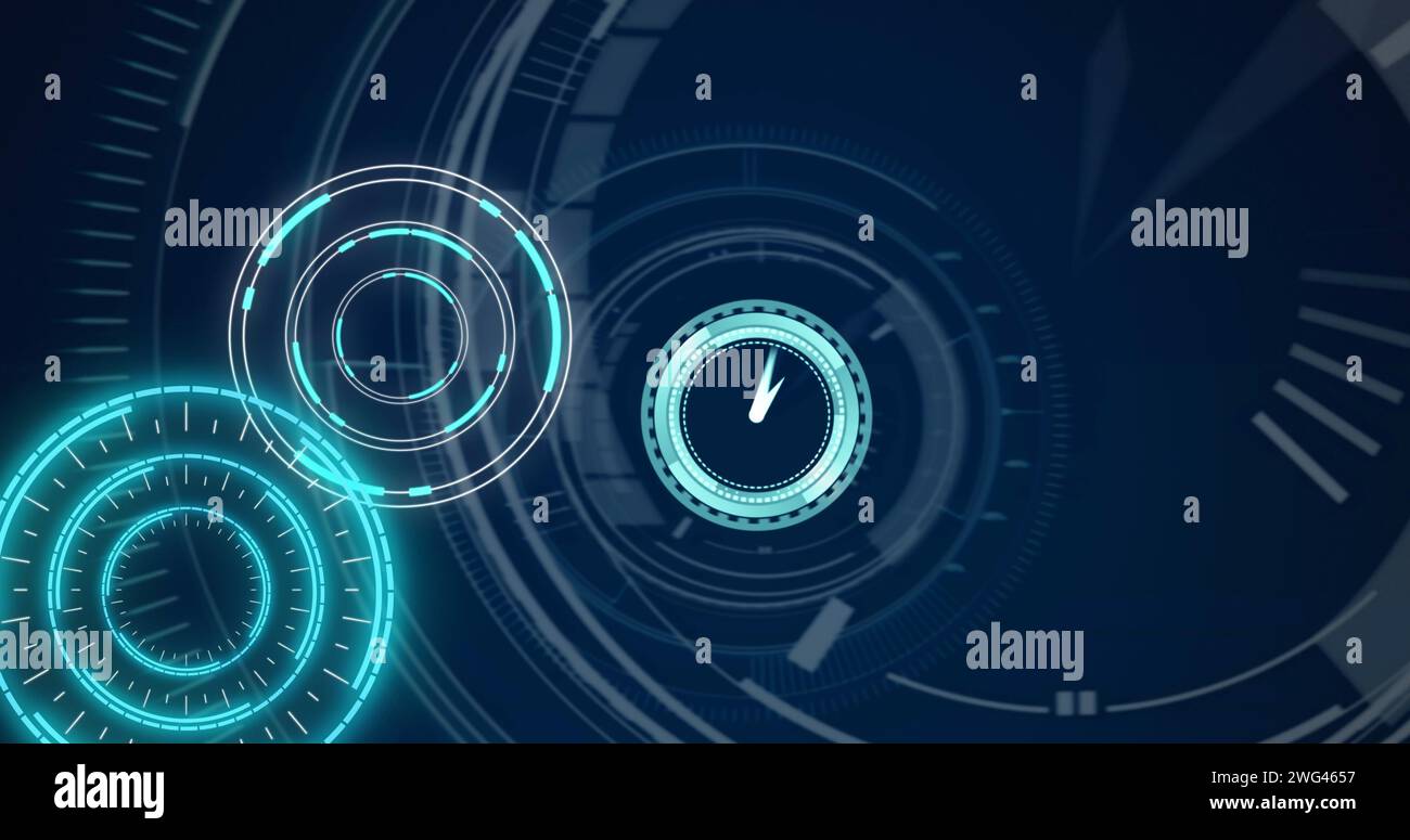 Image Of Scope Scanning Clock Moving Fast And Data Processing Over