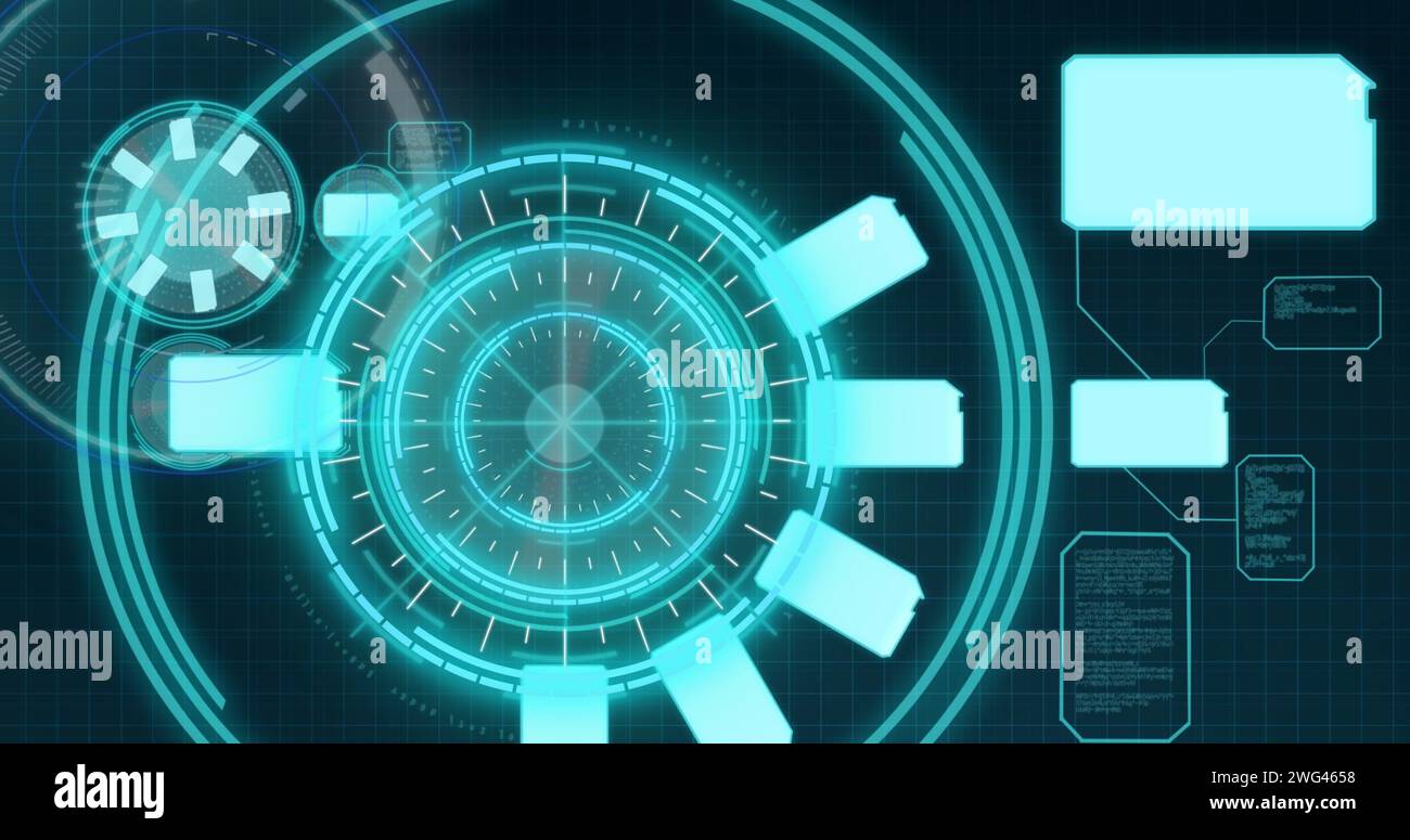 Image of scope scanning and data processing over digital screen Stock Photo - Alamy