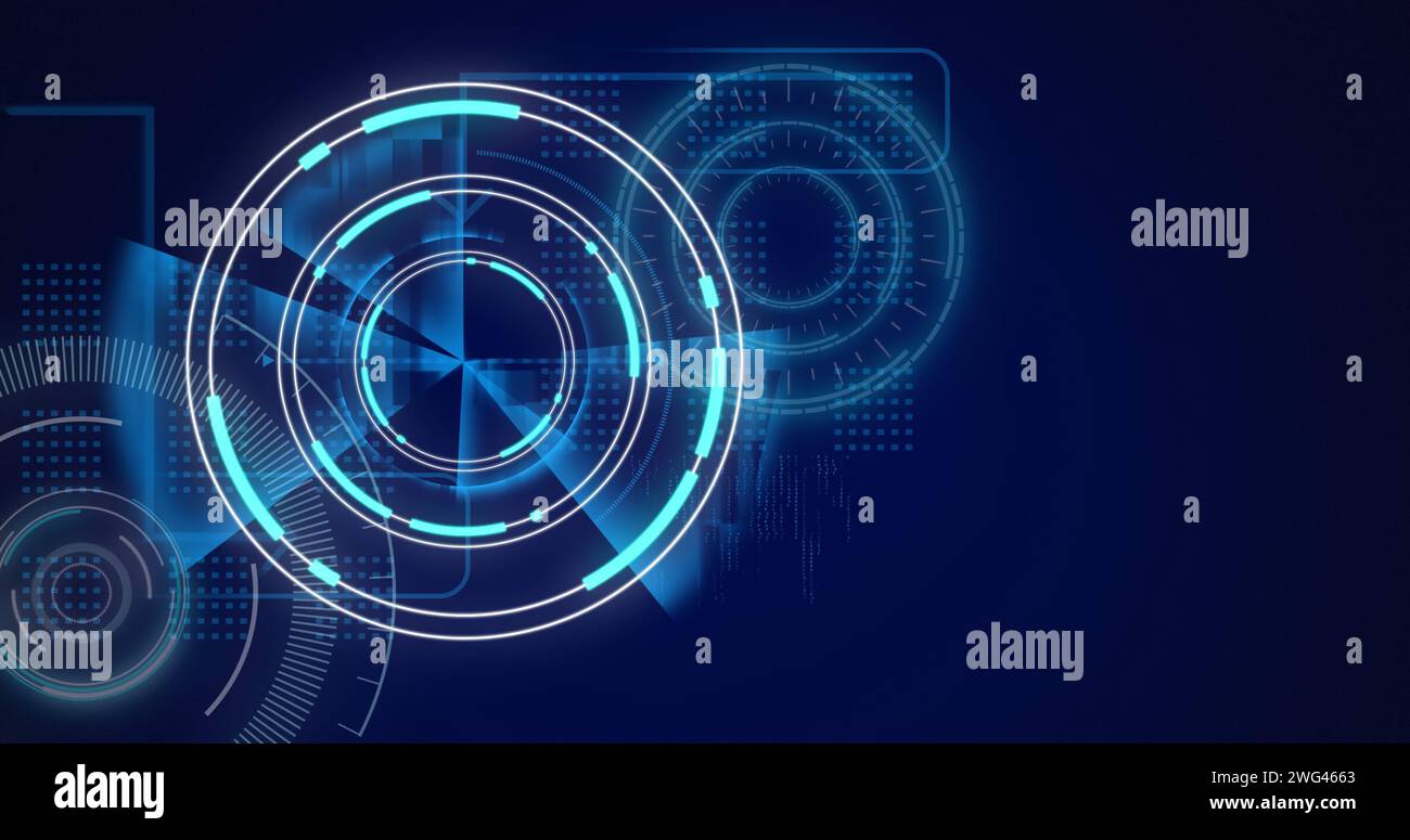 Image of scopes scanning and data processing over digital screen Stock Photo - Alamy