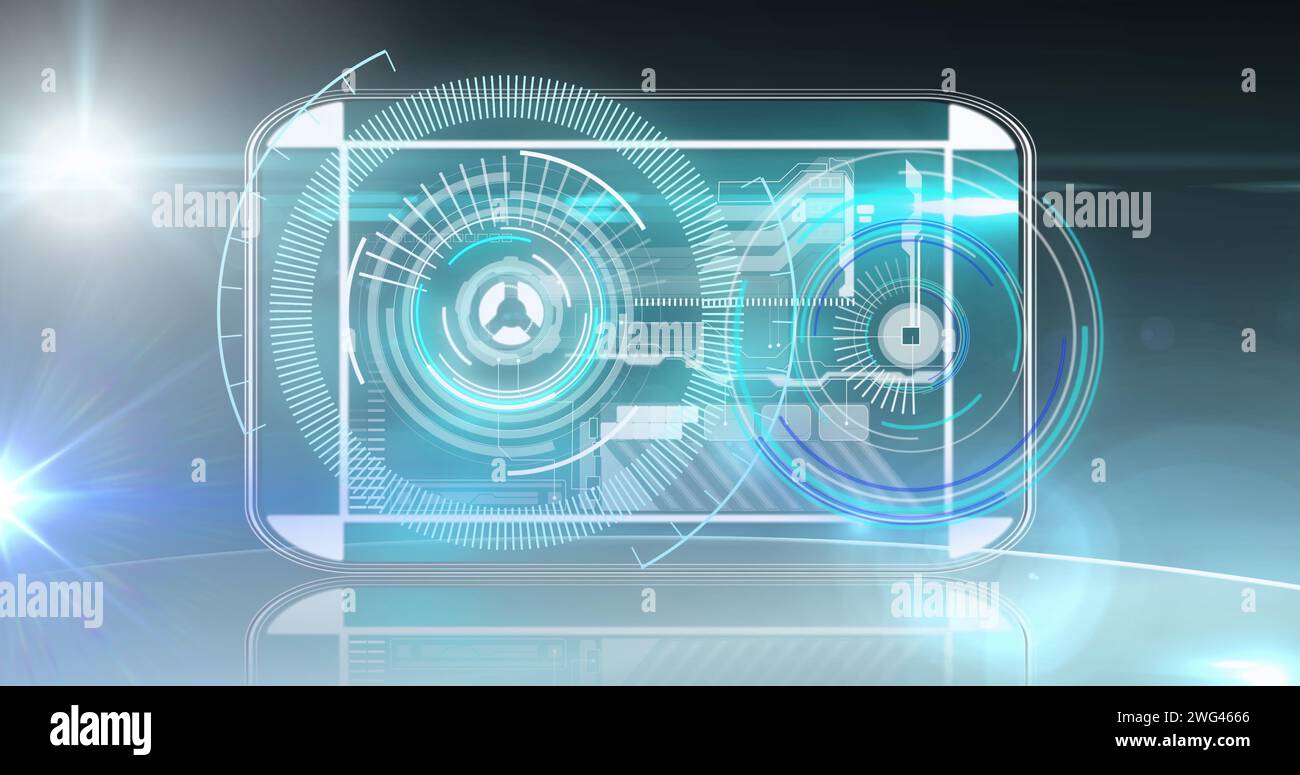 Image of scopes scanning and data processing over digital screen Stock Photo - Alamy