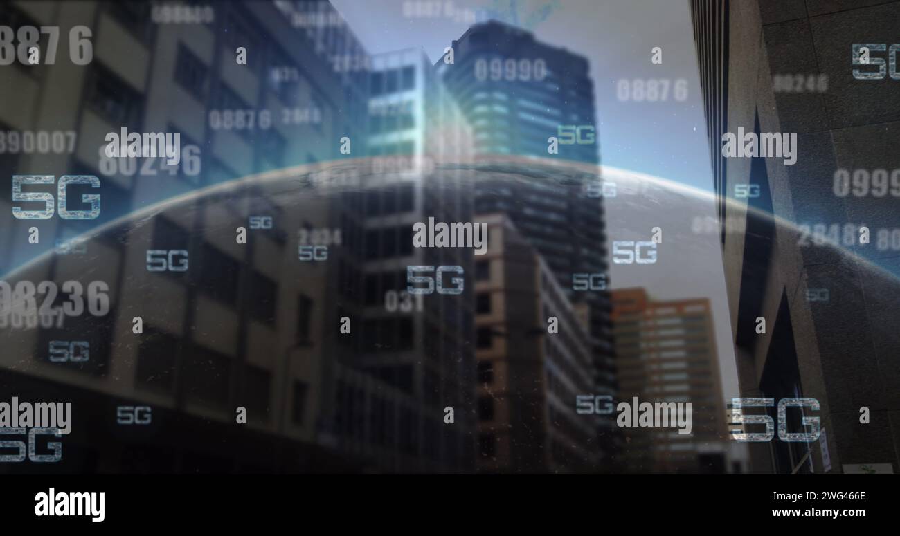 Digital animation changing numbers over hi-res stock photography and images - Alamy