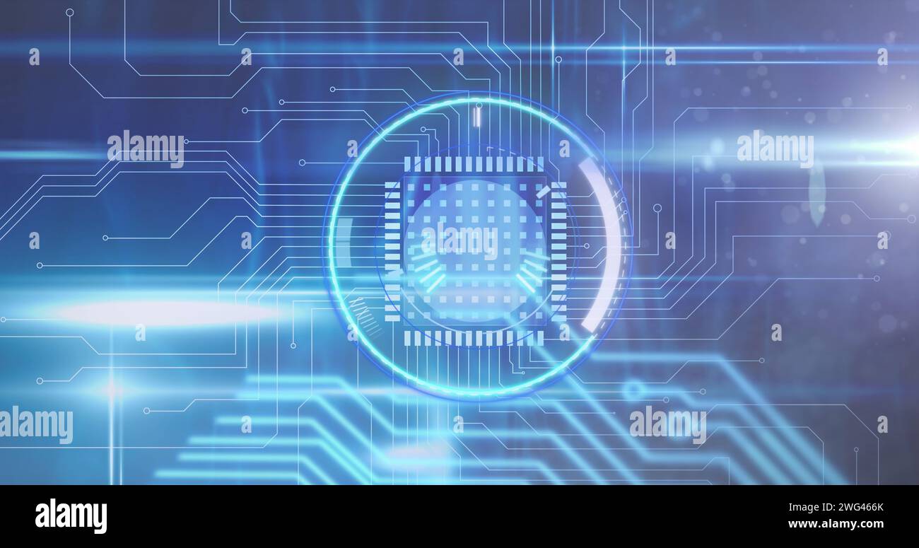 Image of scope scanning over computer circuit board Stock Photo - Alamy