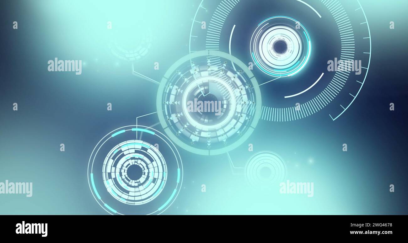 Image of scopes scanning and data processing over digital screen Stock ...