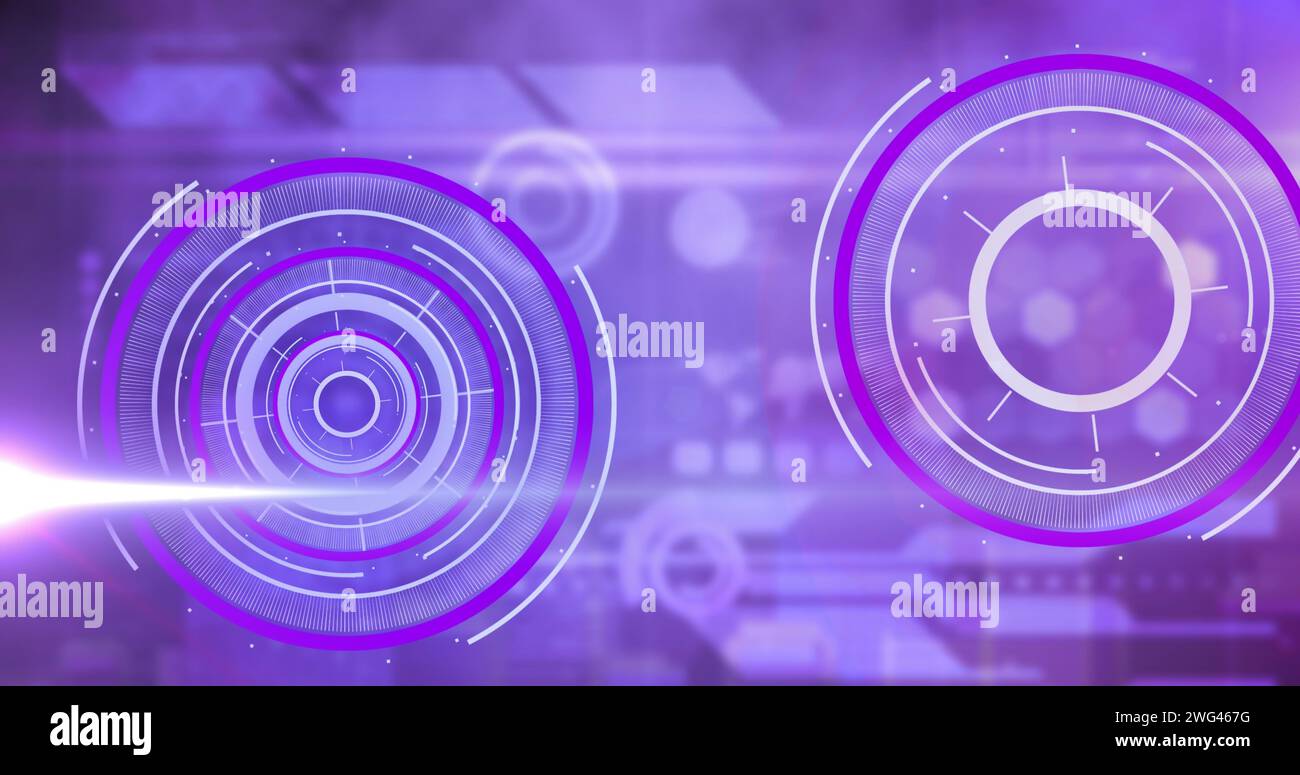 Image of scopes scanning and data processing over digital screen Stock Photo - Alamy