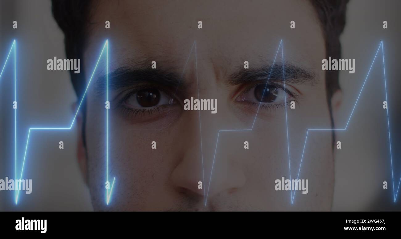 Animation monitor data processing over hi-res stock photography and ...
