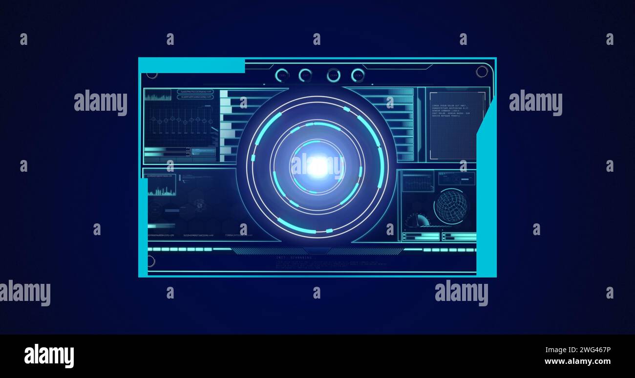 Image of scope scanning and data processing on digital screen Stock Photo - Alamy