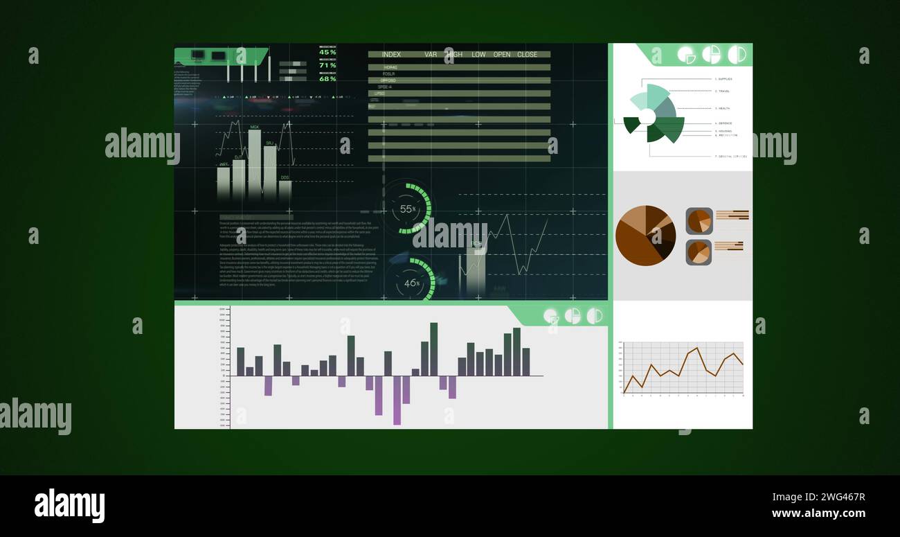 Image of scopes scanning and data processing over digital screen Stock Photo - Alamy
