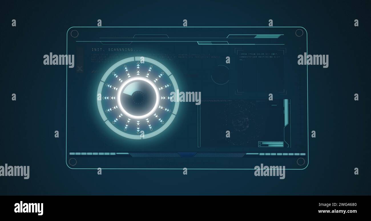 Image of scopes scanning and data processing on digital screen Stock ...