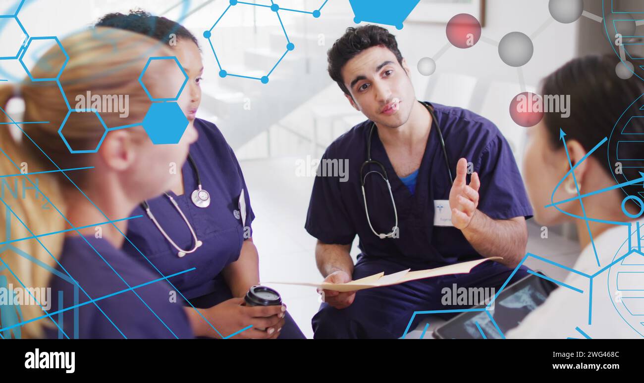 Image of medical data processing over diverse doctors Stock Photo - Alamy