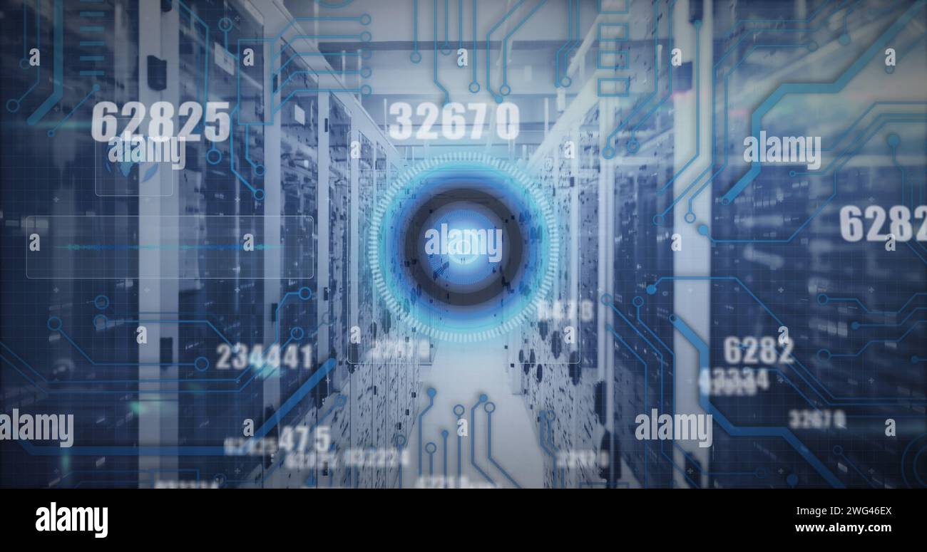Animation numbers changing over tech hi-res stock photography and images - Alamy