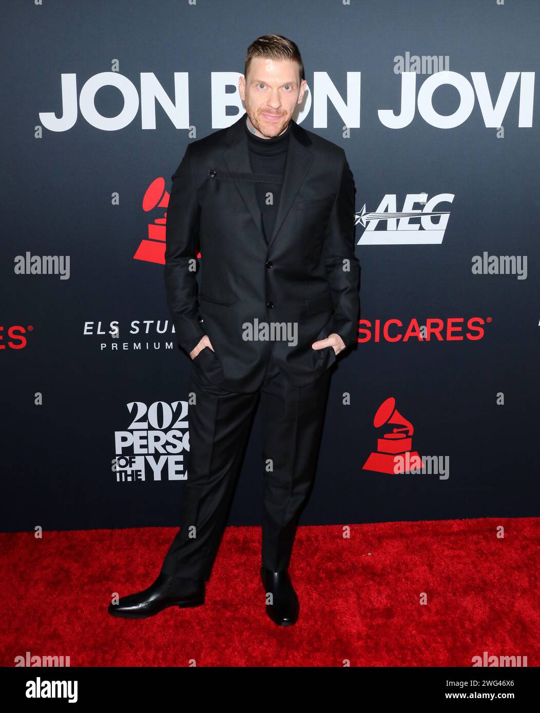 Los Angeles, USA. 02nd Feb, 2024. Brent Smith arrives at The Musicares ...