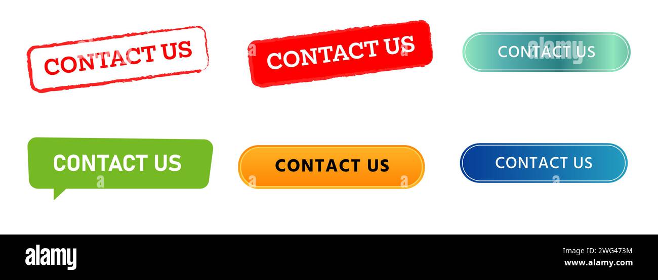 contact us rubber stamp speech bubble and button sign call or message ...