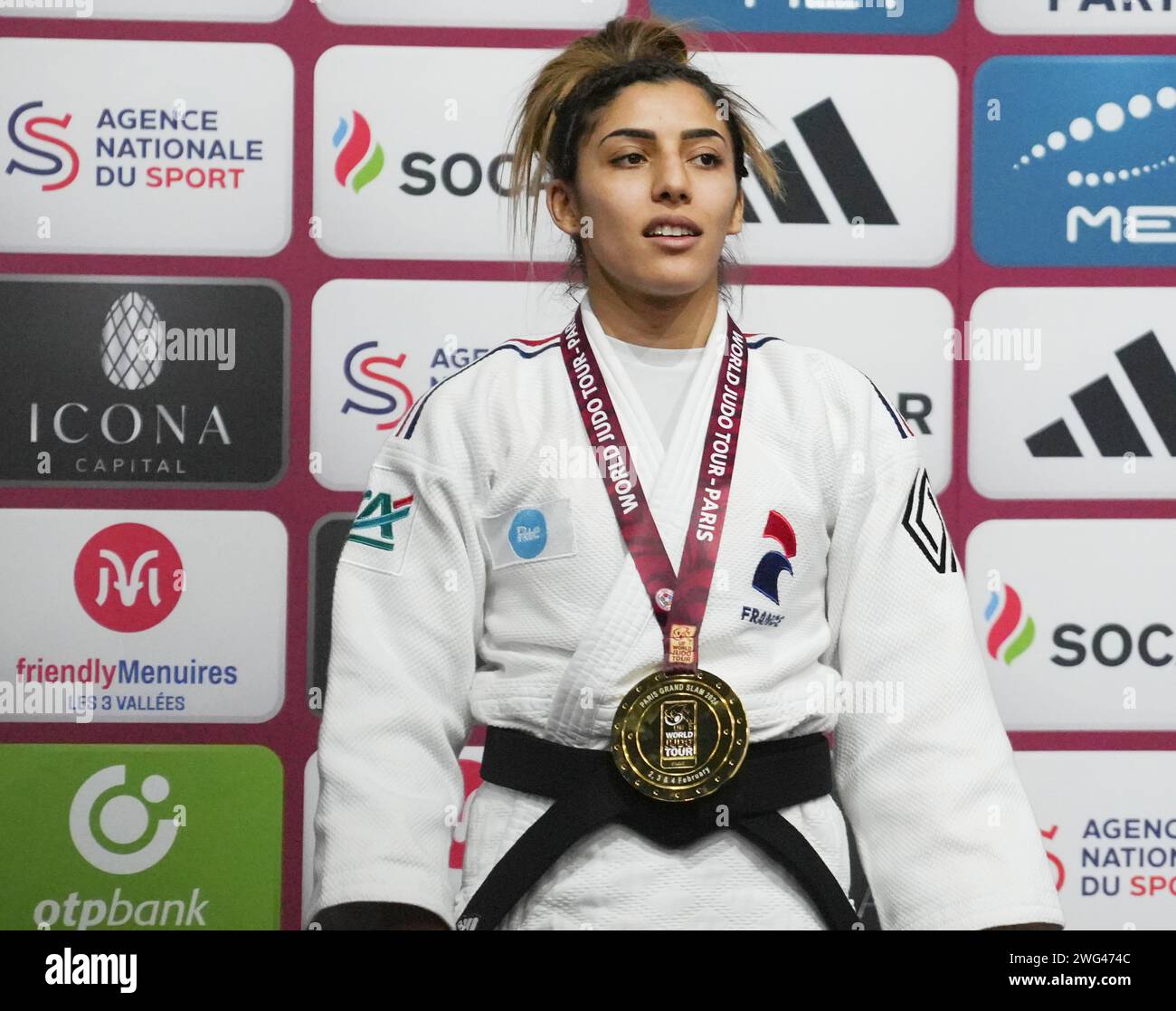 Shirine Boukli of France Gold medal, Women's -48 kg during the Paris ...