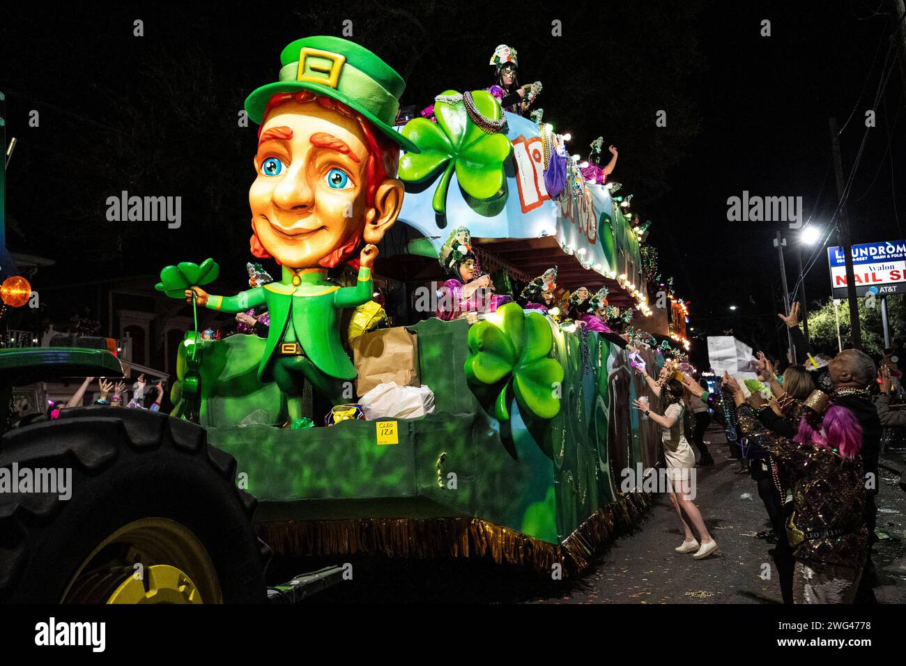 Paradegoers are seen during the Krewe of Cleopatra Mardi Gras Parade in ...