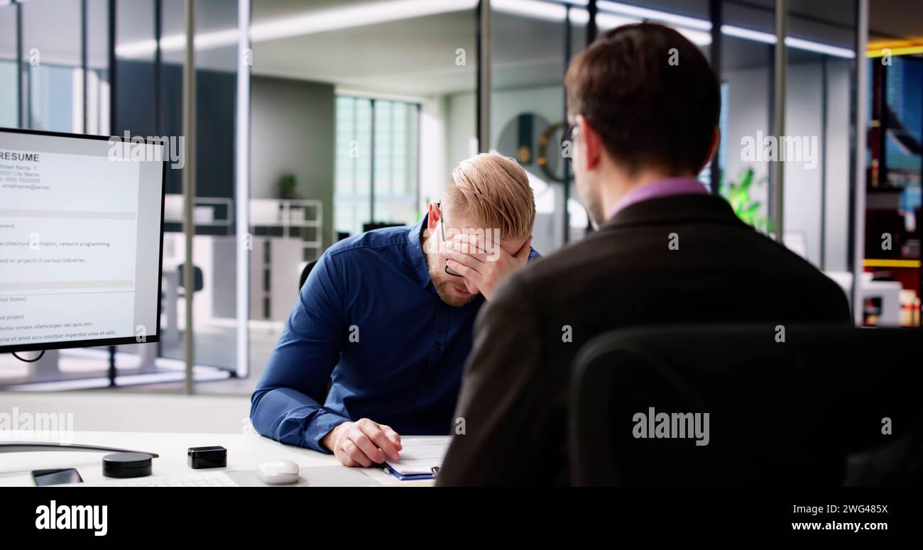 Disciplinary Meeting Or Interview Fail In Office Stock Photo - Alamy