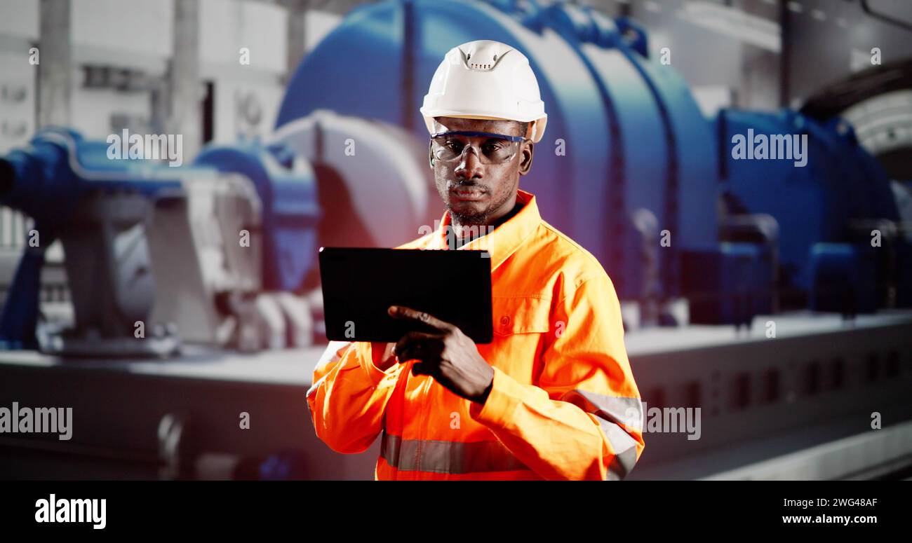 African Engineer Man Checking Industrial Facility. Osha Inspection ...