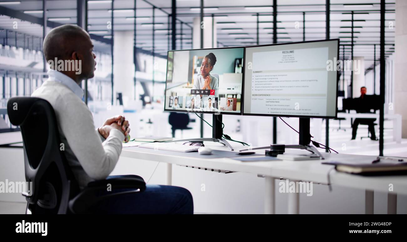 Online Video Conference Job Interview Meeting Call Stock Photo - Alamy